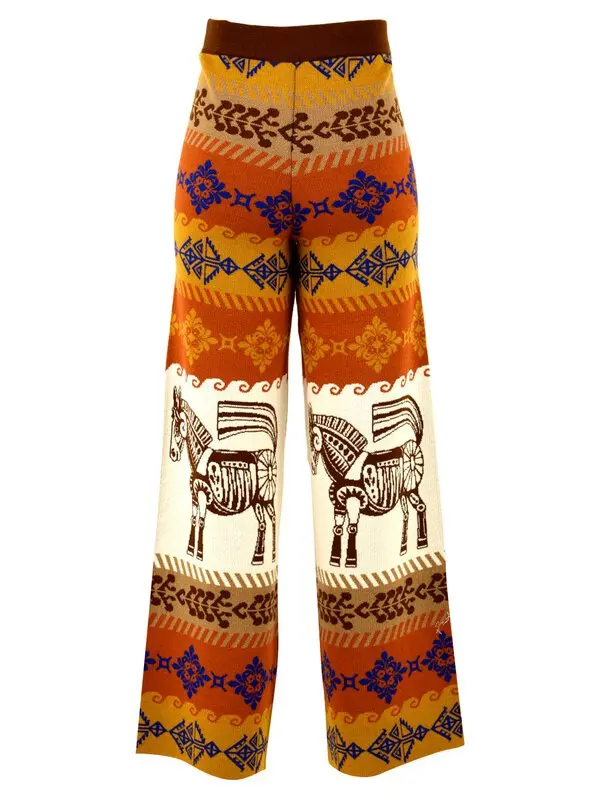 AKEP Printed Wide Leg Trousers