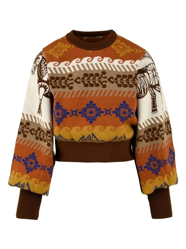 AKEP Printed Pullover Sweater