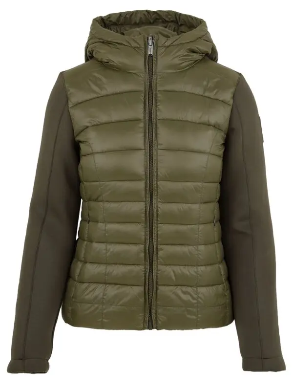 BOMBOOGIE Quilted Zip-up Coat - 341 Verde