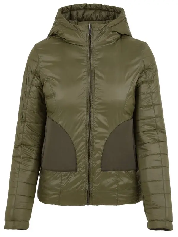 BOMBOOGIE Quilted Zip-up Coat - 341 Verde