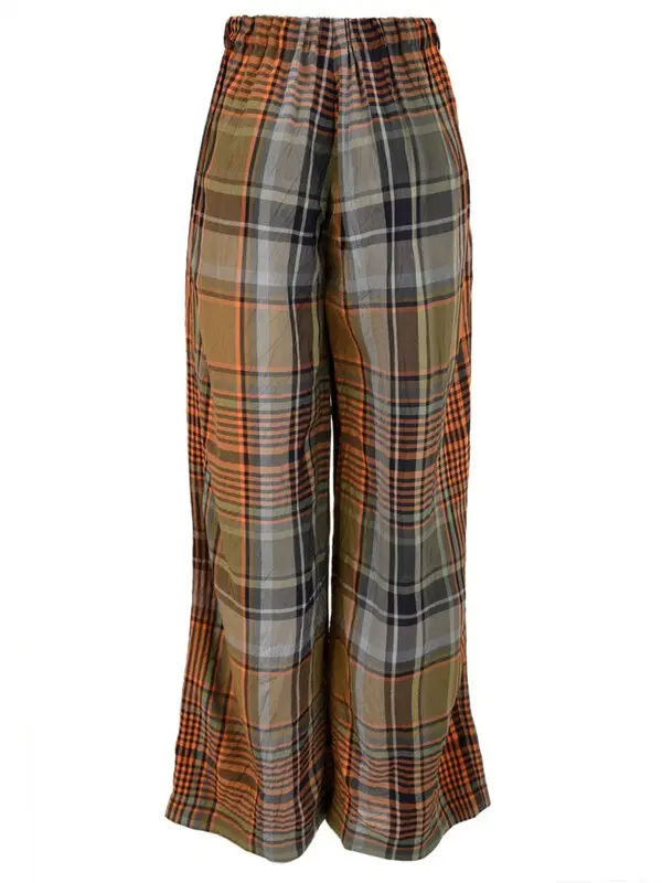 Aspesi Plaid Wide Leg Trousers