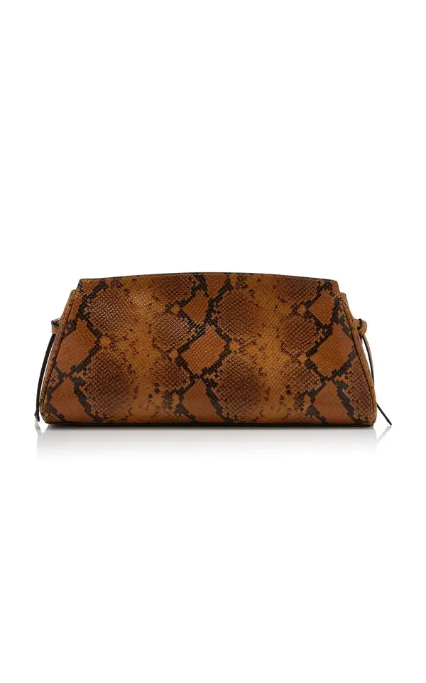 Staud Maude Snake-effect Leather Clutch