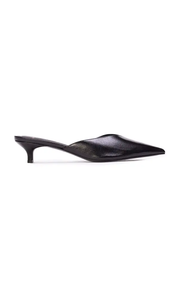 BLACK SUEDE STUDIO Sofia Leather Mules - Black