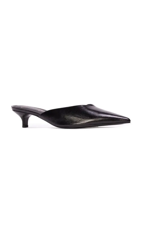 BLACK SUEDE STUDIO Sofia Leather Mules - Black