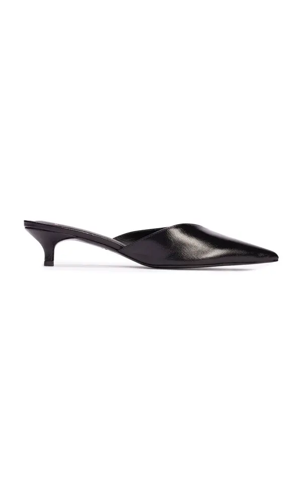 BLACK SUEDE STUDIO Sofia Leather Mules - Black
