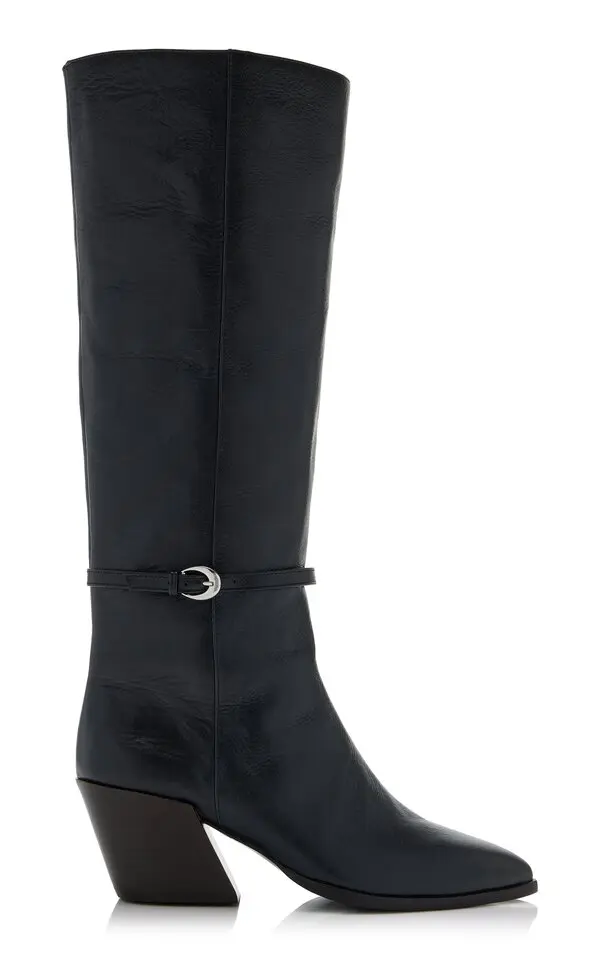 Staud Austen Leather Knee Boots - Black