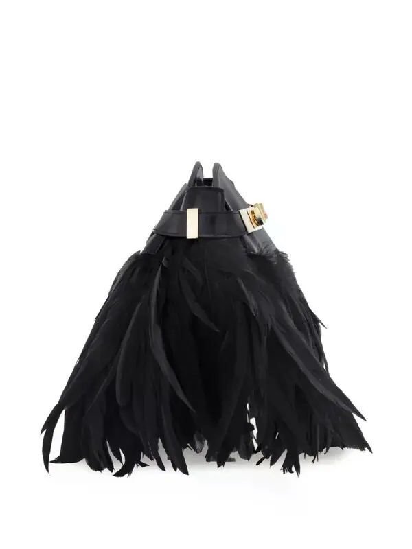 FERRAGAMO Hug Feather-trimmed Crossbody Bag