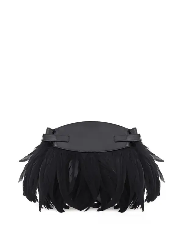 FERRAGAMO Hug Feather-trimmed Crossbody Bag