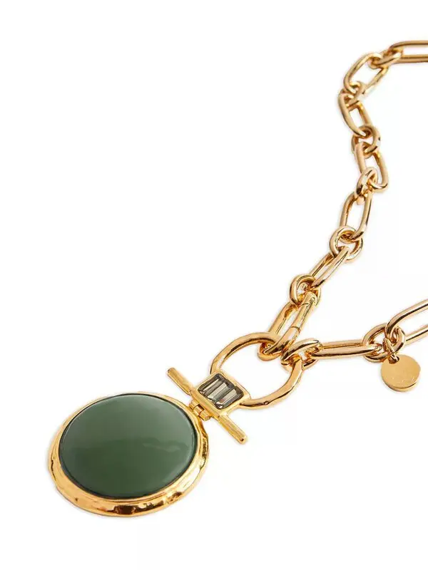 La DoubleJ Chain Round-pendant Necklace