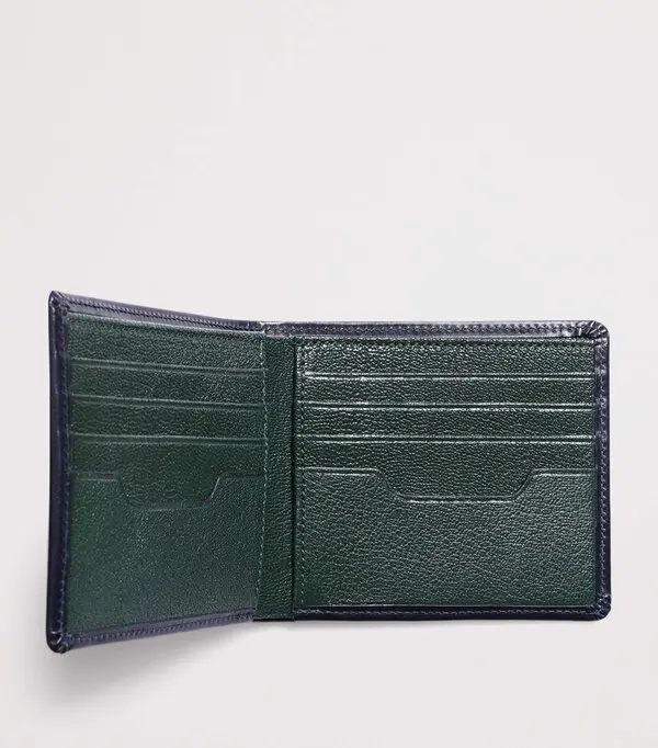 SWAINE Leather Bifold Wallet - Navy