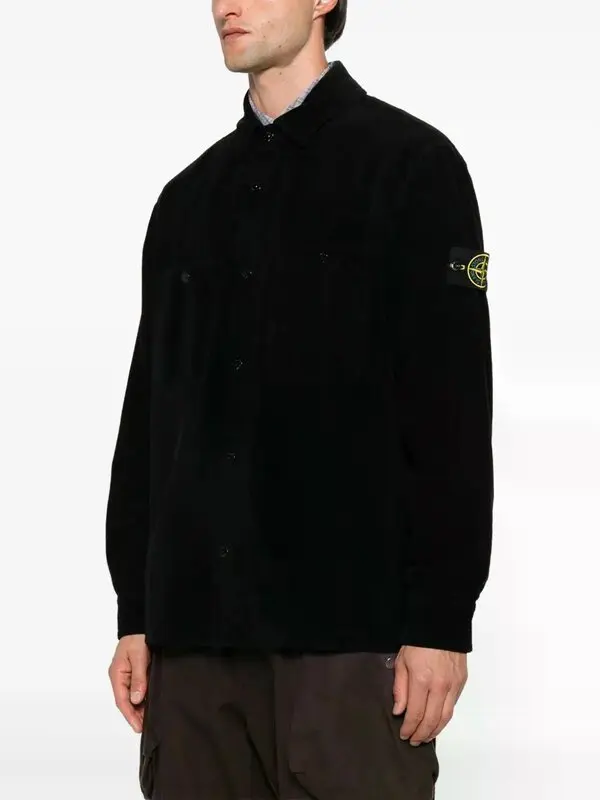 Stone Island Long-sleeved Cotton Shirt - Black