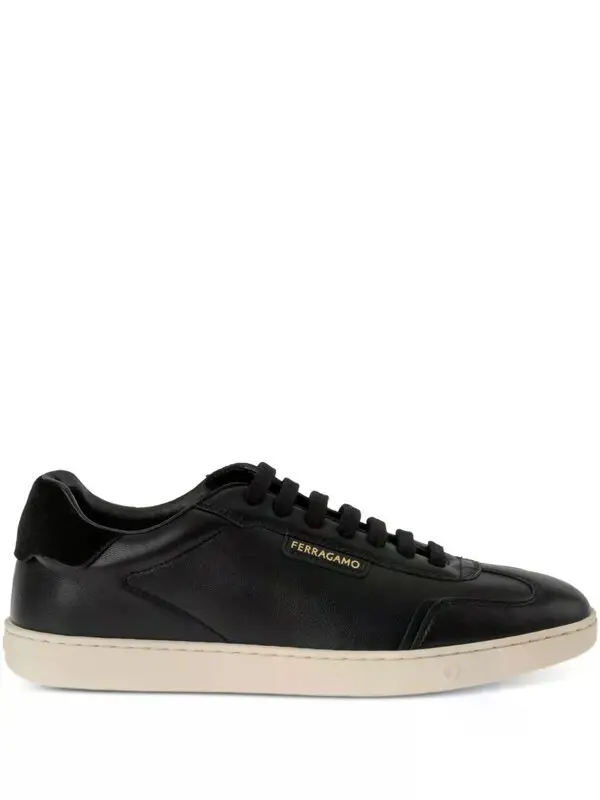 FERRAGAMO Low-top Leather Sneakers - Black