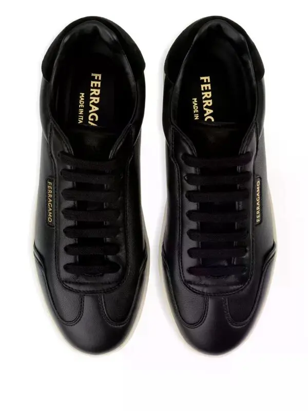 FERRAGAMO Low-top Leather Sneakers - Black