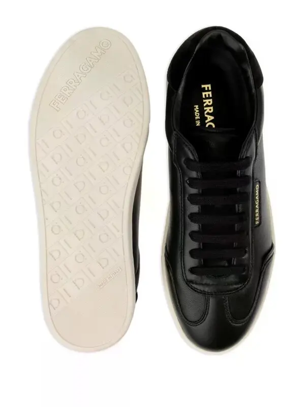 FERRAGAMO Low-top Leather Sneakers - Black
