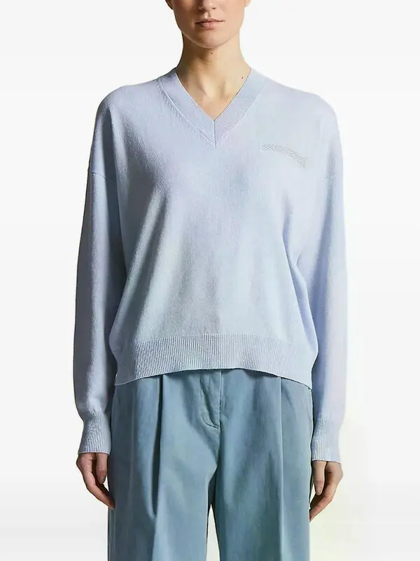 Peserico V-neck Embellished Sweater