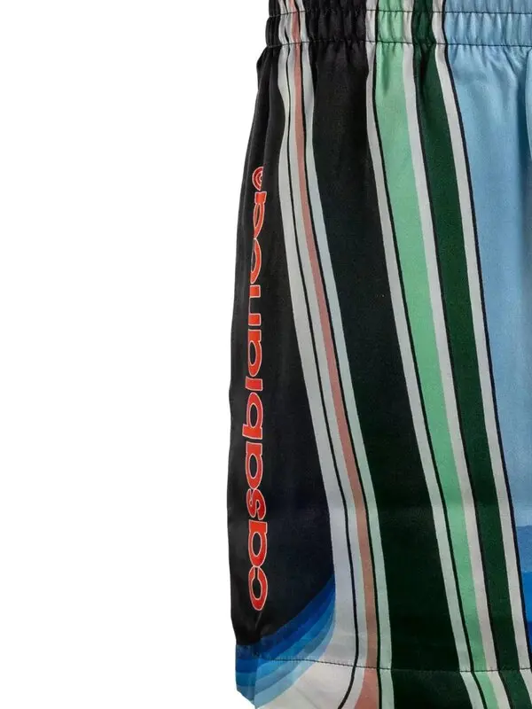 Casablanca Graphic-pattern Silk Shorts