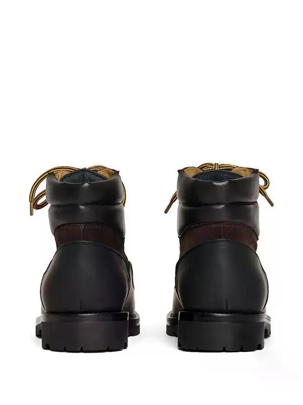 SCAROSSO Lace-up Leather And Suede Boots
