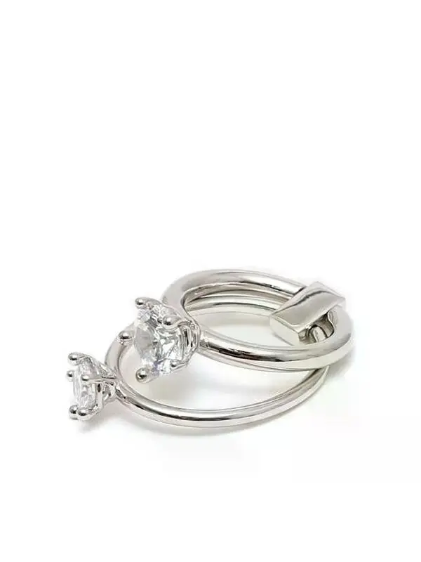 PANCONESI Double Rings - Silver