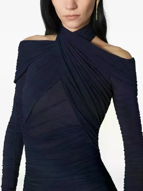 MUGLER Draped Midi Dress