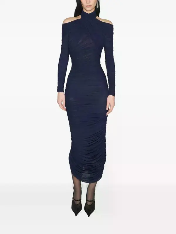 MUGLER Draped Midi Dress