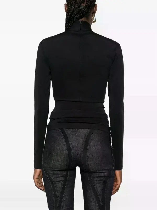 MUGLER Long-sleeve High-neck T-shirt - Black