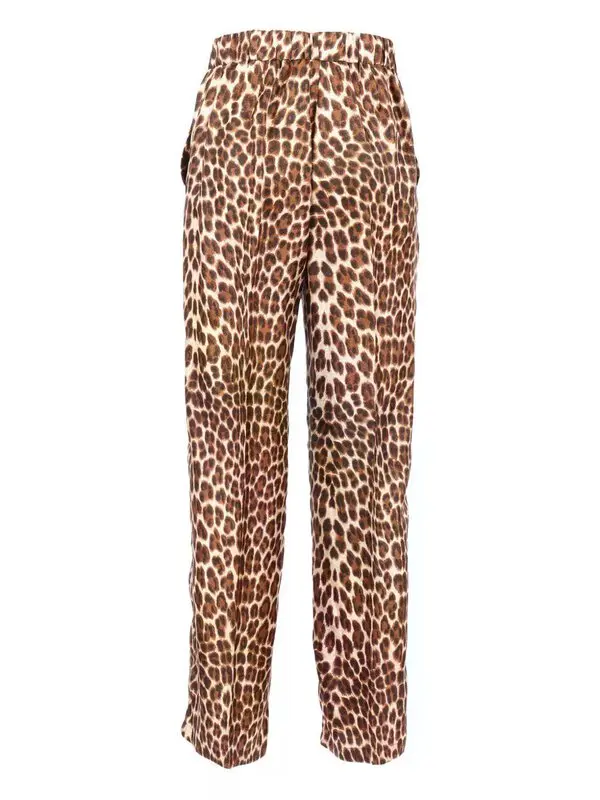 P.a.r.o.s.h Leopard-print Silk Trousers