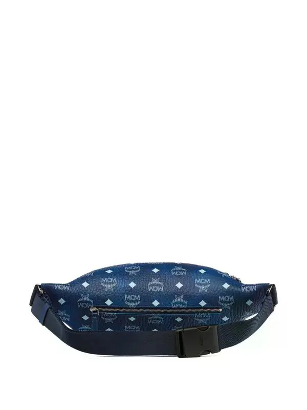 Mcm Fursten Monogram Belt Bag - Blue