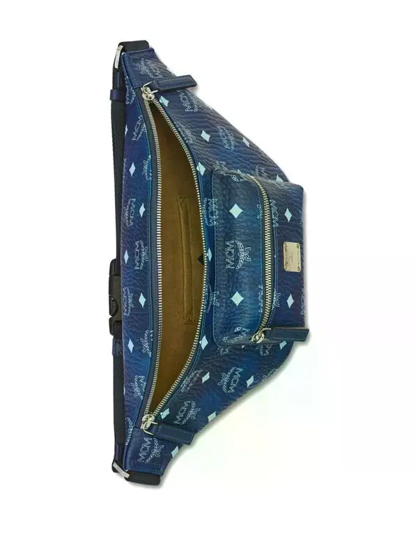 Mcm Fursten Monogram Belt Bag - Blue