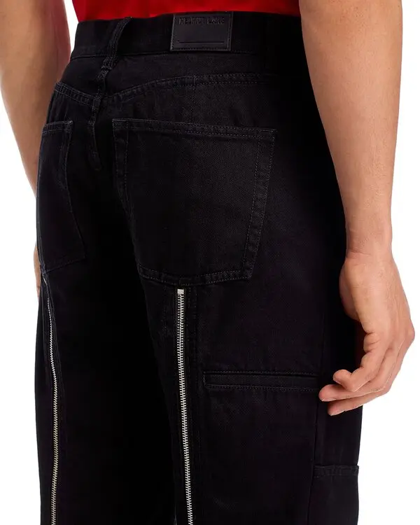 Helmut Lang Zip Carpenter Relaxed Fit Pants - Rinsed Black