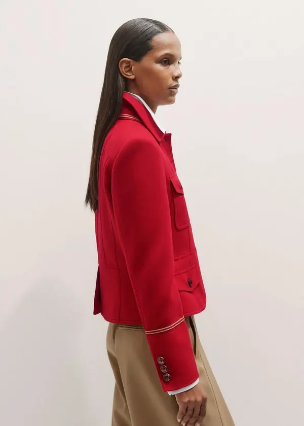 ME+EM Italian Wool Twill Military Jacket - Red