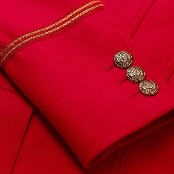 ME+EM Italian Wool Twill Military Jacket - Red