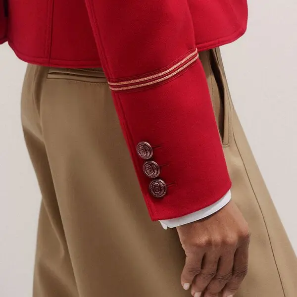 ME+EM Italian Wool Twill Military Jacket - Red