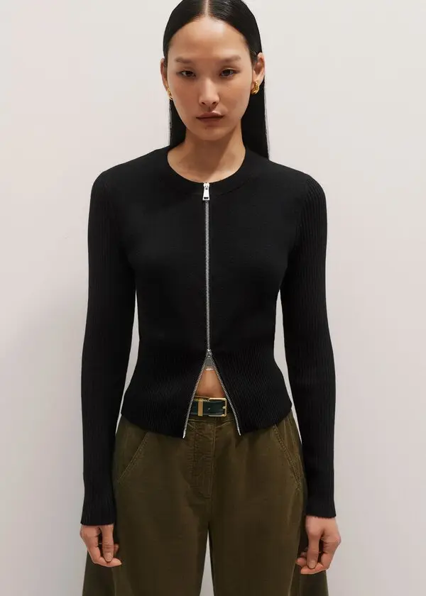 ME+EM Milano Knit Two-way Zip Cardigan