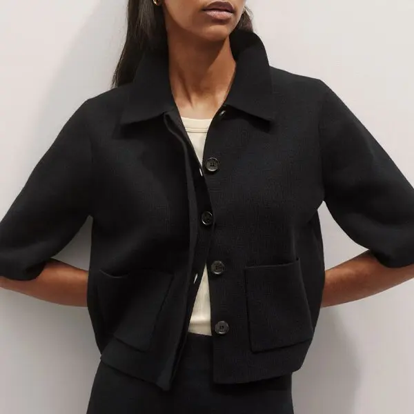 ME+EM Milano Knit Short Sleeve Jacket