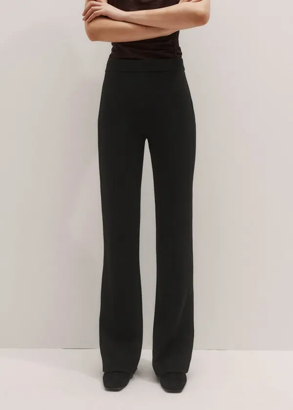 ME+EM Textured Slim-leg Trousers