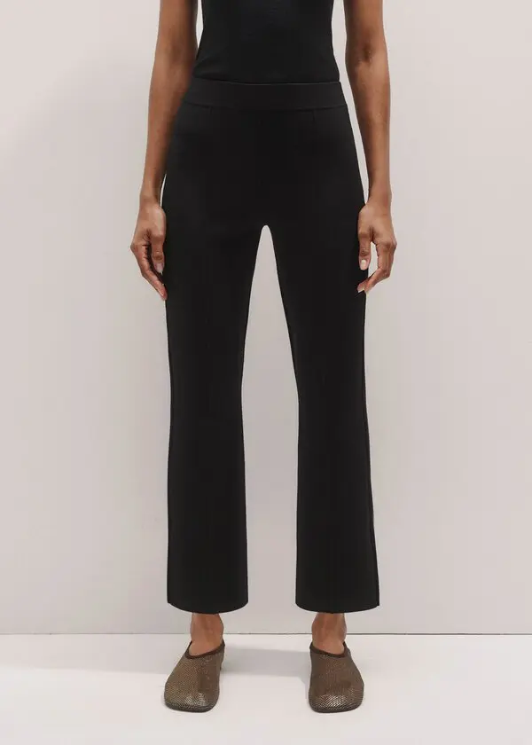 ME+EM Compact Knit Kickflare Crop Trousers
