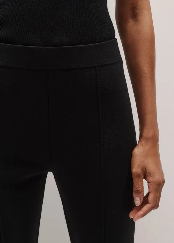 ME+EM Compact Knit Kickflare Crop Trousers