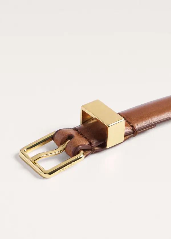 ME+EM Leather Skinny Belt - Caramel