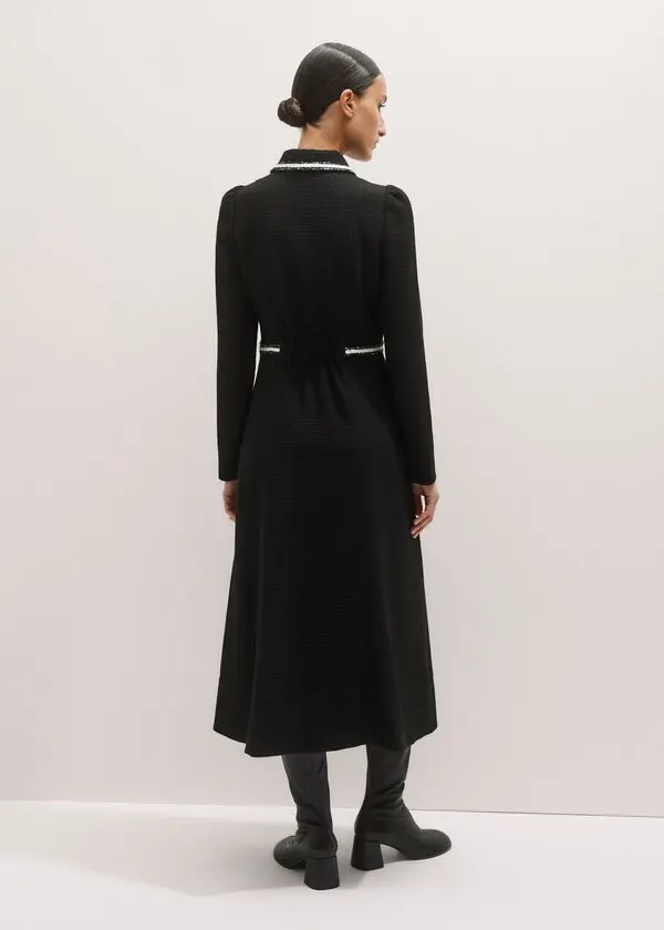 ME+EM Textured Midi Shirt Dress
