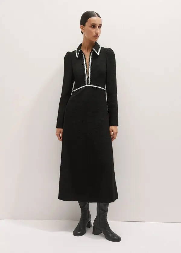 ME+EM Textured Midi Shirt Dress