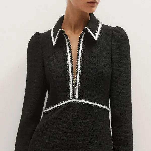 ME+EM Textured Midi Shirt Dress
