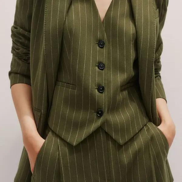 ME+EM Pinstripe Sharp Shoulder Blazer