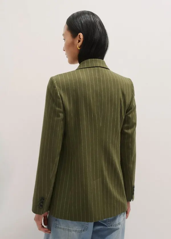 ME+EM Pinstripe Sharp Shoulder Blazer