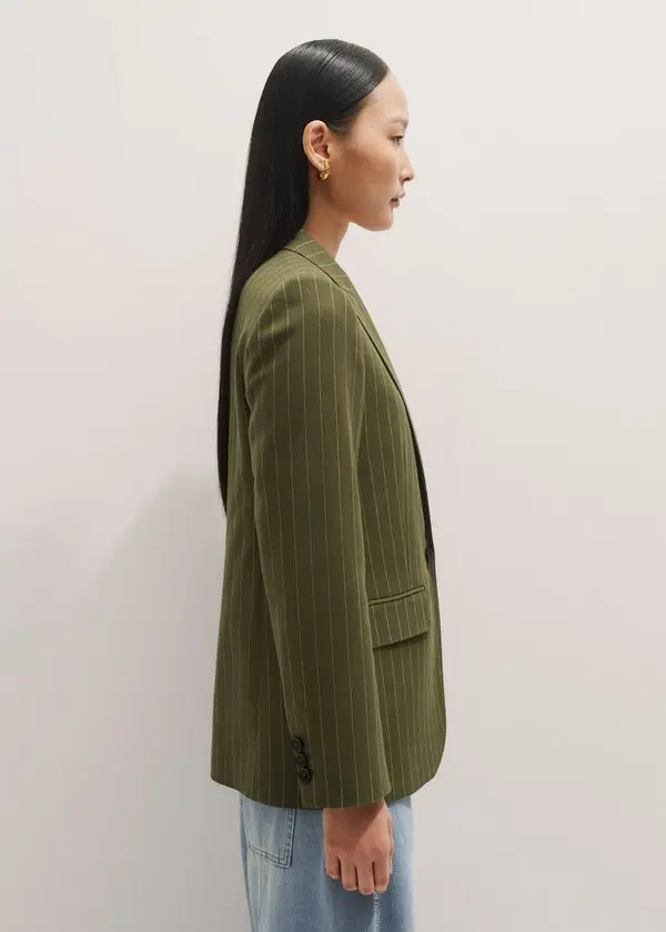 ME+EM Pinstripe Sharp Shoulder Blazer