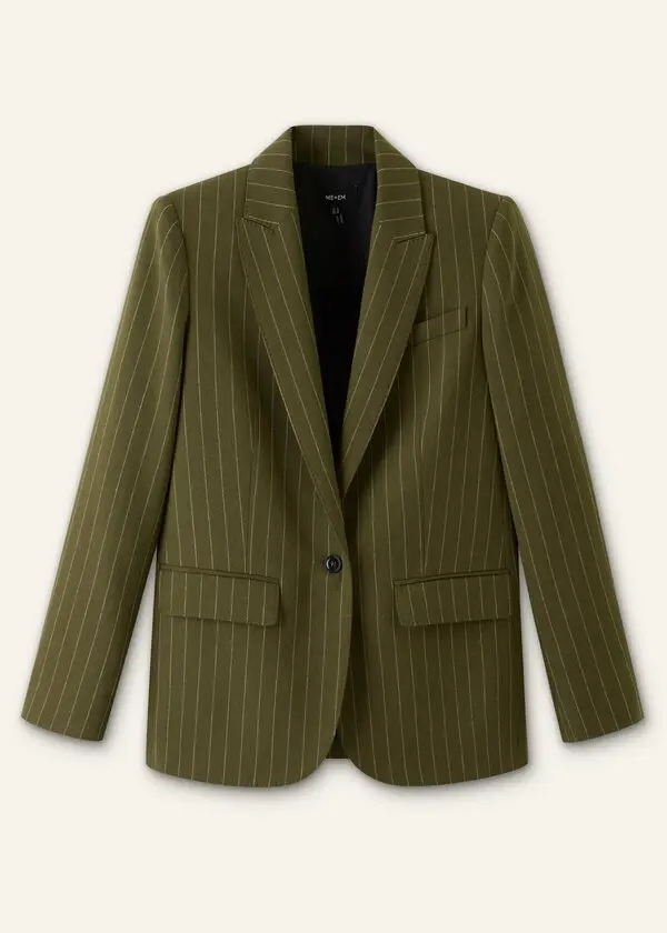 ME+EM Pinstripe Sharp Shoulder Blazer