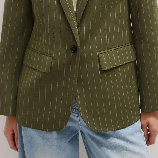 ME+EM Pinstripe Sharp Shoulder Blazer