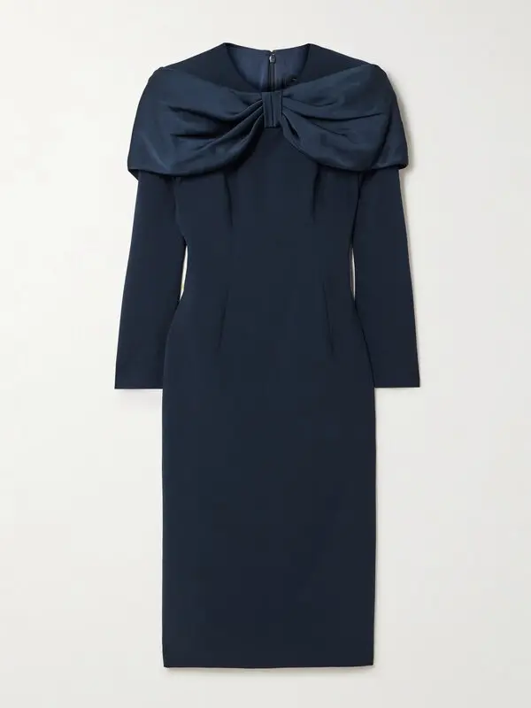 Jenny Packham Penny Cape-effect Stretch-crepe Midi Dress