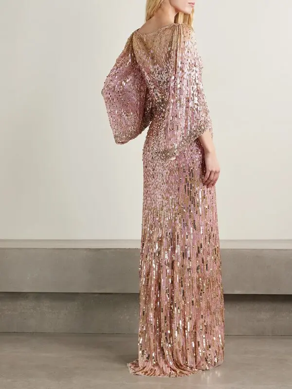 Jenny Packham Ines Embellished Tulle Gown - Pink