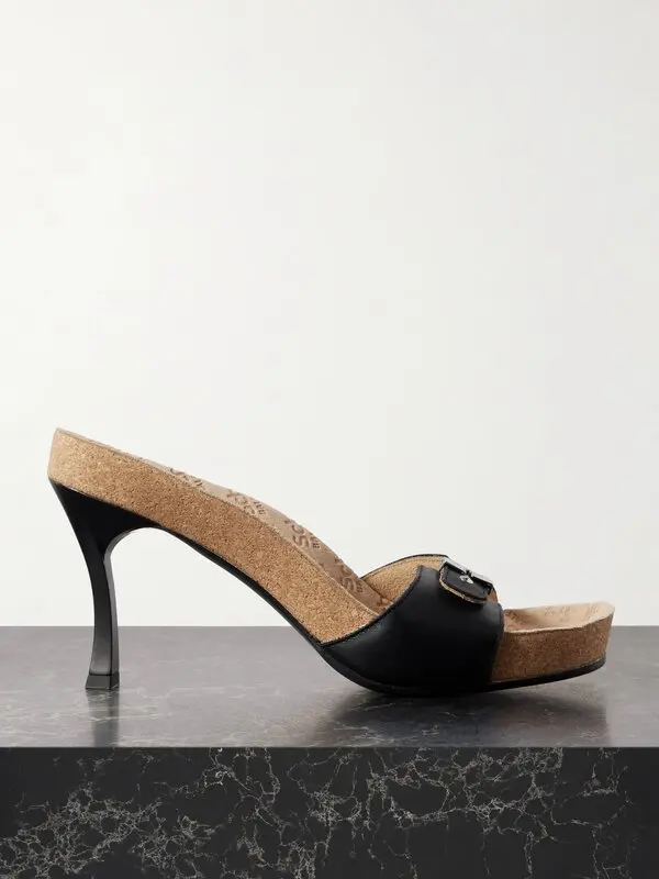 Balenciaga Scholl Embellished Leather Mules