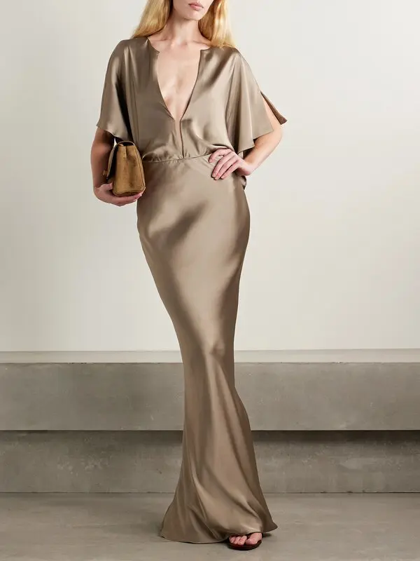 Norma Kamali Obie Satin Gown